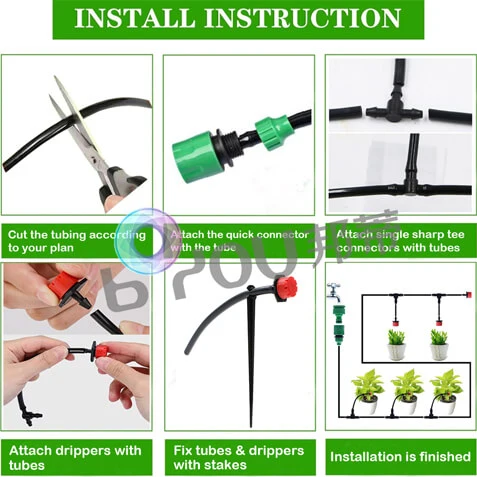 10 Piece Drip Irrigation Kit with Adjustable Drippers for Watering ...